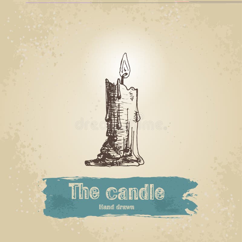 Hand drawn candle stock vector. Illustration of doodle - 46874452