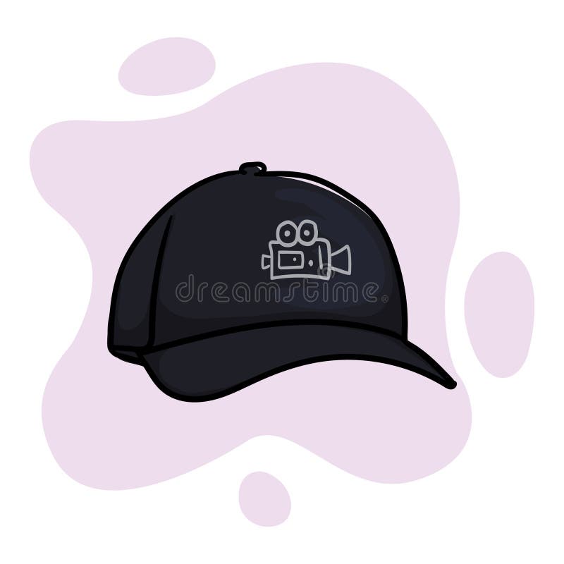 Hand Drawn Cap for Director with Video Camera Image Stock Vector ...