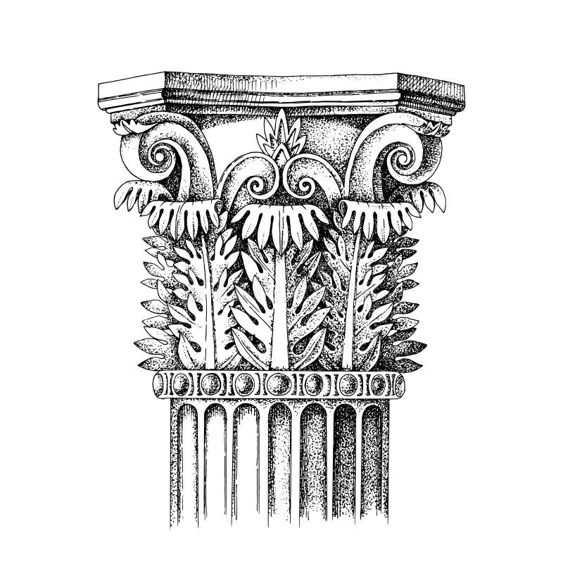 Corinthian column capital stock illustration. Illustration of ...
