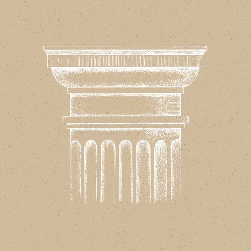 Hand Drawn Capital of the Doric Order Stock Vector - Illustration of ...