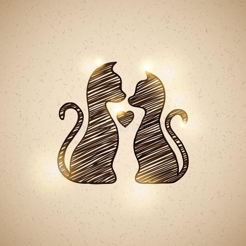 Card with cats stock vector. Illustration of child, effect - 29752227