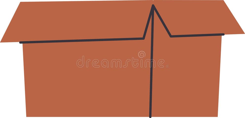 Hand Drawn Cardboard Box stock vector. Illustration of closed - 355414318