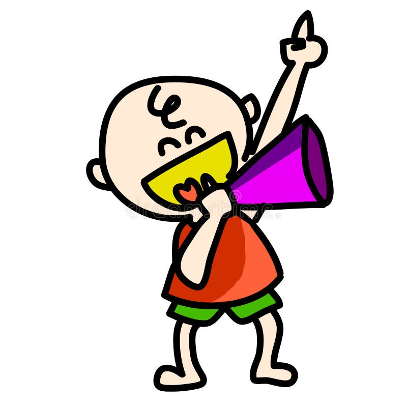 Hand-drawn Cartoon Boy Playing Stock Illustration - Illustration of ...