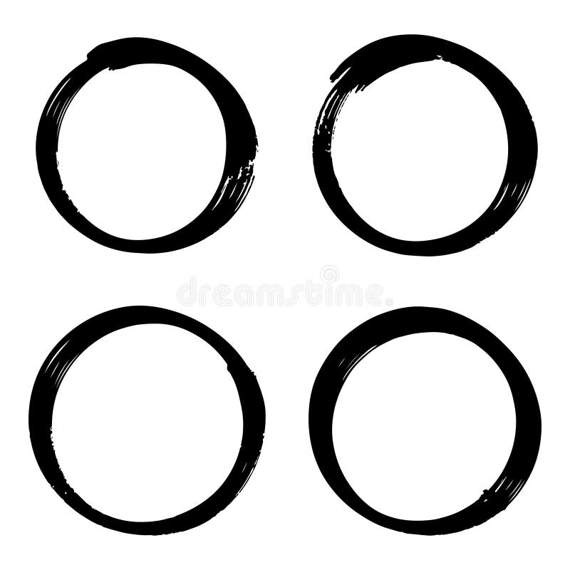 Hand Drawn Cartoon Circle Line Vector Illustration Doodle Sketch Style ...