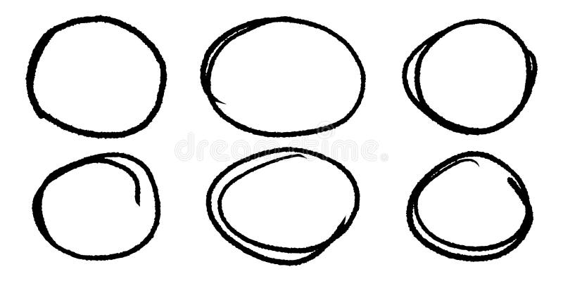 Hand Drawn Cartoon Circle Line Vector Illustration Doodle Sketch Style ...