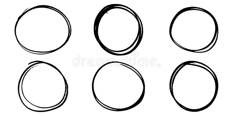Hand Drawn Cartoon Circle Line Vector Illustration Doodle Sketch Style ...