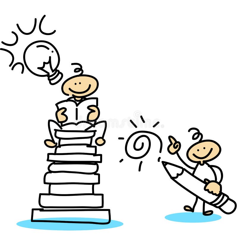 Hand-drawn Cartoon Creativity Set Stock Illustration - Illustration of ...