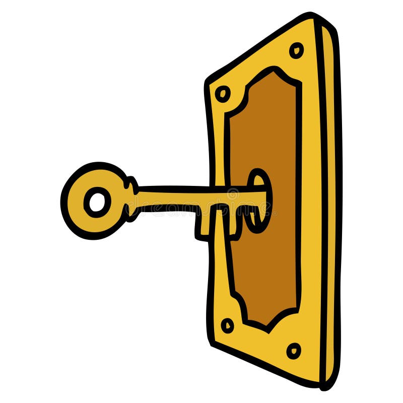 Hand Drawn Cartoon Doodle of a Door Handle Stock Vector - Illustration ...