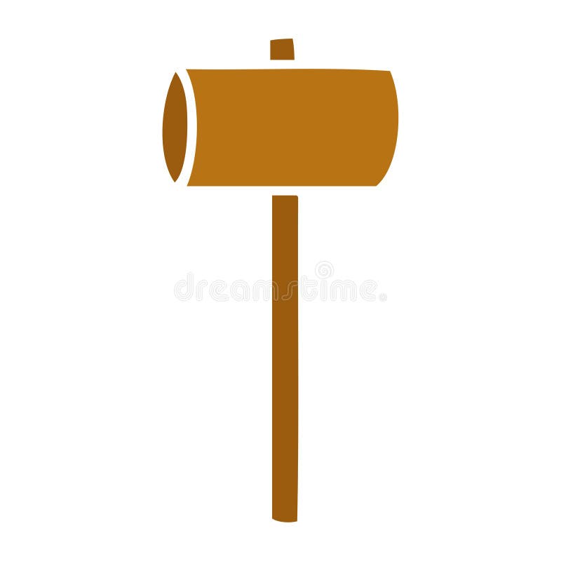 Cartoon Mallet Tool Object Free Hand Drawn Doodle Clip Art Artwork ...