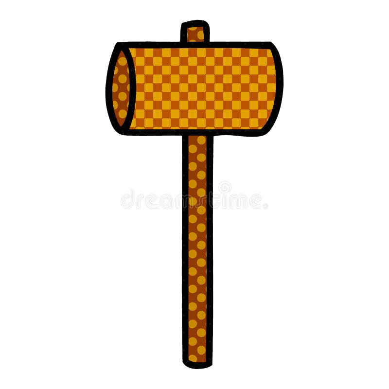 Cartoon Mallet Tool Object Free Hand Drawn Doodle Clip Art Artwork ...