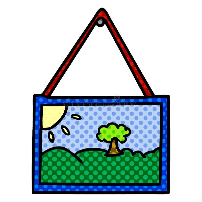 Hand Drawn Cartoon Doodle of a Picture in Frame Stock Vector ...