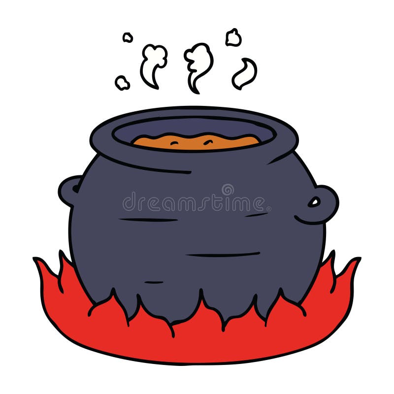 Hand Drawn Cartoon Doodle of a Pot of Stew Stock Vector - Illustration ...