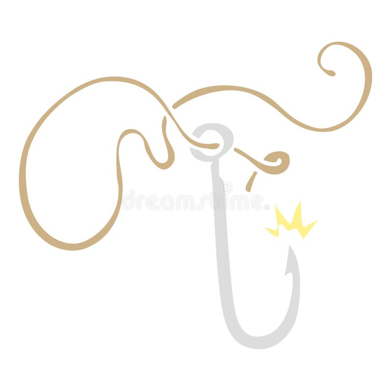 Hand Drawn Cartoon Doodle of a Sharp Fishing Hook Stock Vector ...