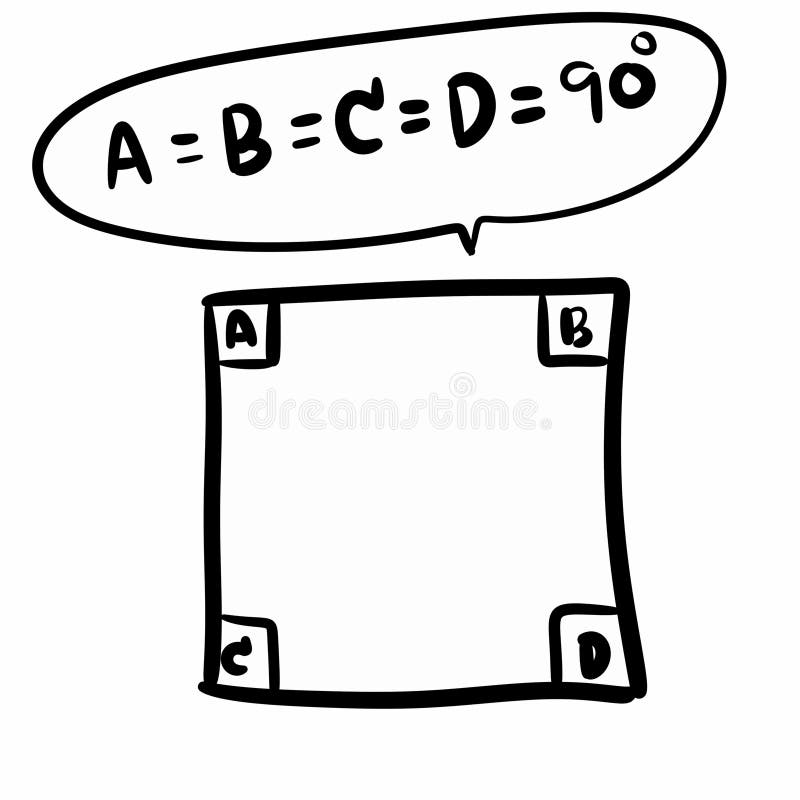 Hand Drawn Cartoon Doodle of a Square Stock Illustration - Illustration ...