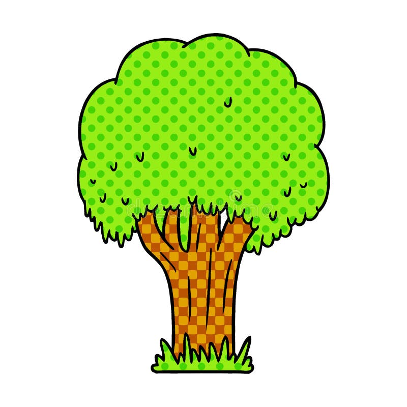 Hand Drawn Cartoon Doodle of a Summer Tree Stock Vector - Illustration ...