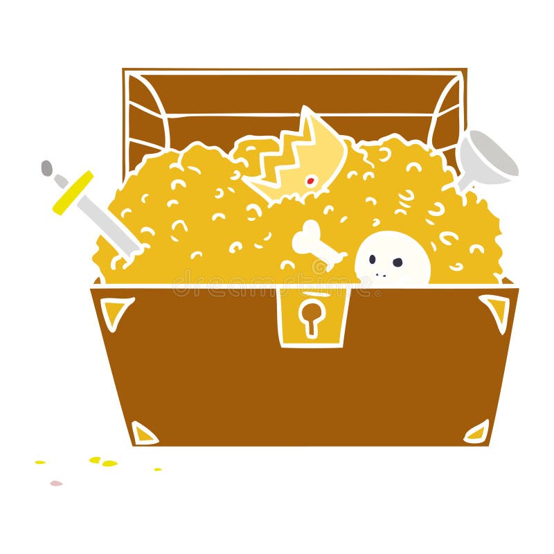 Hand Drawn Cartoon Doodle of a Treasure Chest Stock Vector ...