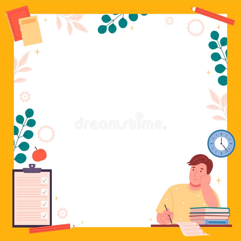 Hand Drawn Cartoon Exam Frame Stock Illustration - Illustration of ...