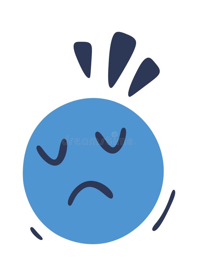 Hand Drawn Cartoon Expression Sign Doodle Flat Icon Sad Emotion Stock ...