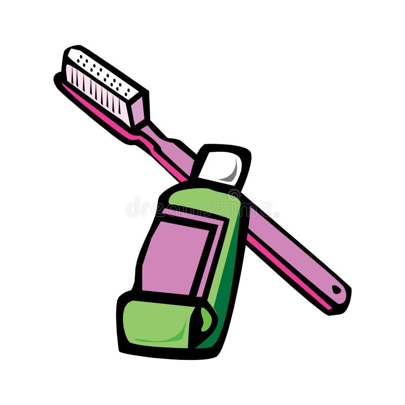 Hand Drawn Cartoon Illustration of Toothpaste Tube. on White Background ...