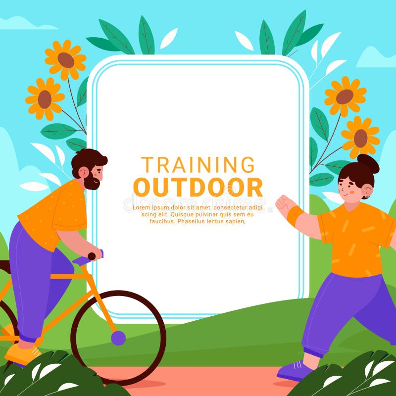 Hand Drawn Cartoon Outdoor Training Frame Stock Image - Image of street ...