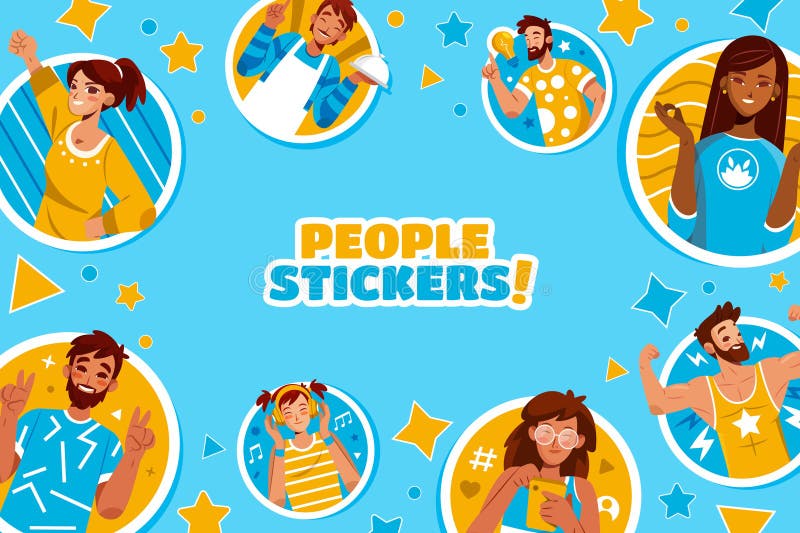 People Stickers Stock Illustrations – 8,729 People Stickers Stock ...