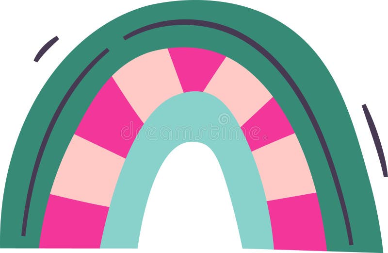 Hand Drawn Cartoon Rainbow stock illustration. Illustration of abstract ...