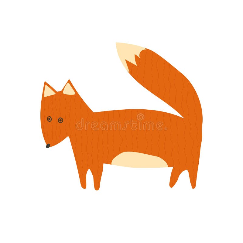 Hand Drawn Cartoon Vector Illustration Set of Cute Orange Fox. Isolated ...