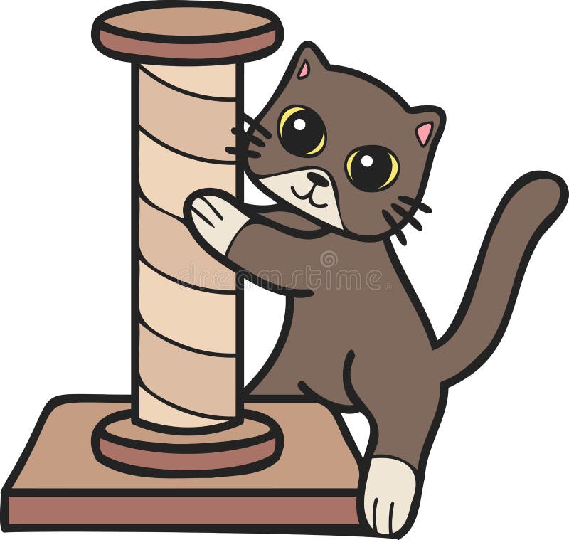 Cat Climbing Pole Stock Illustrations – 144 Cat Climbing Pole Stock ...