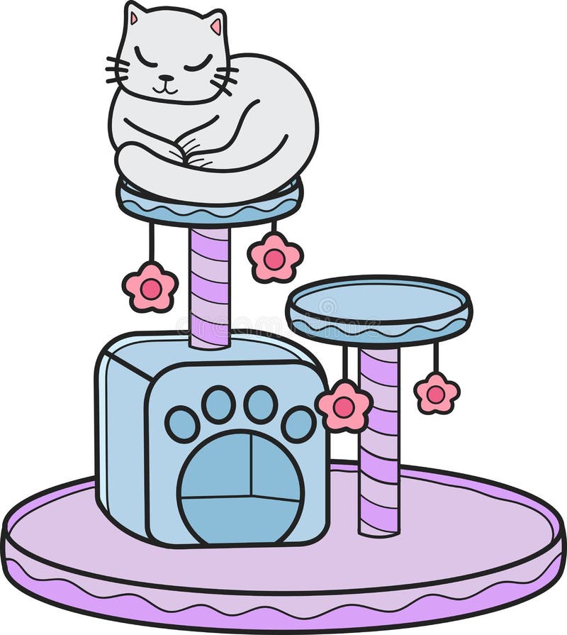 Cat Climbing Pole Stock Illustrations – 144 Cat Climbing Pole Stock ...