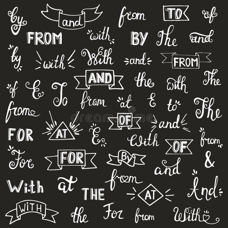 Hand Drawn Catchwords and Ampersands. Stock Illustration - Illustration ...
