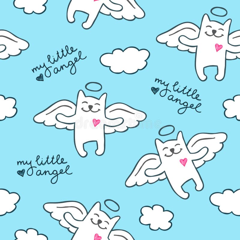 Two kitty angels stock vector. Illustration of template - 27683580