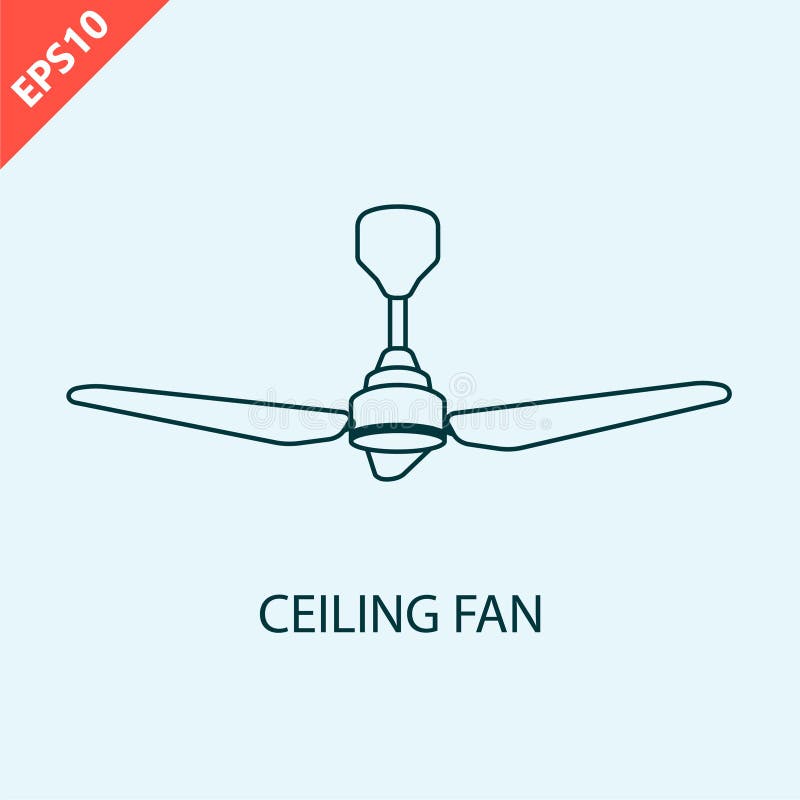 Hand Drawn Ceiling Fan Design Vector Flat Isolated Illustration Stock ...