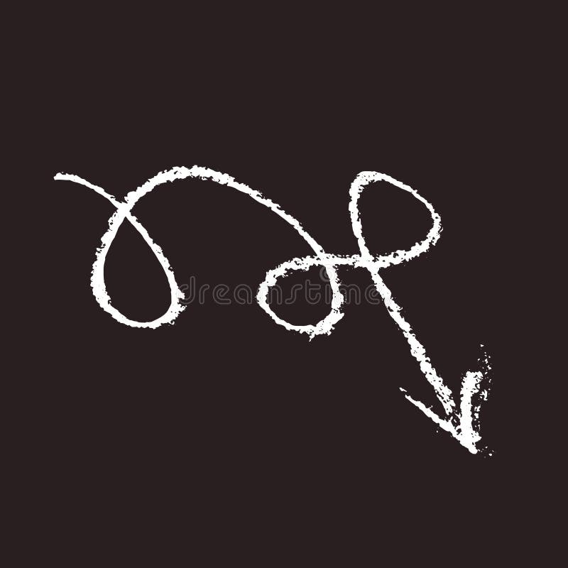 Hand Drawn Chalk Freehand Arrow on Chalkboard Background Stock Vector ...