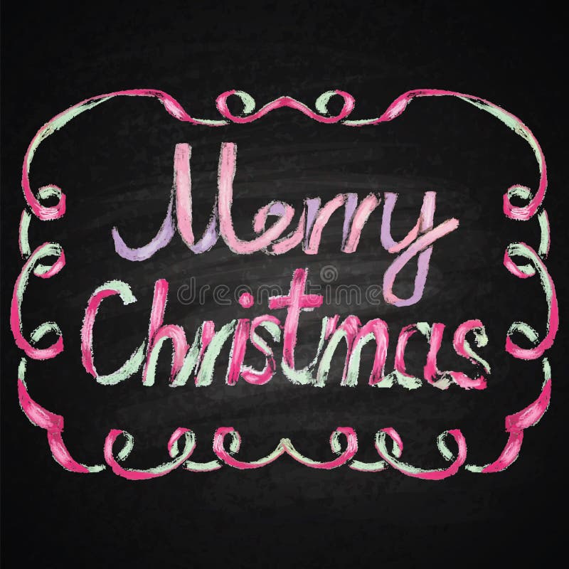 Hand Drawn Chalk Lettering. Stock Vector - Illustration of black ...