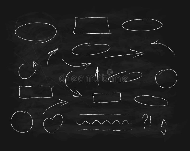 Hand-drawn Chalk Scribble Design Elements Stock Vector - Illustration ...