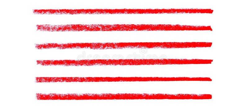 6 Hand Drawn Chalk Stripes with Red Color Stock Illustration ...
