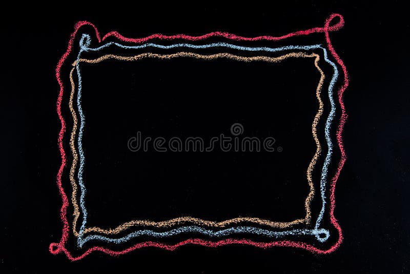 Hand Drawn with Chalk Triple Wavy Frame. Stock Illustration ...