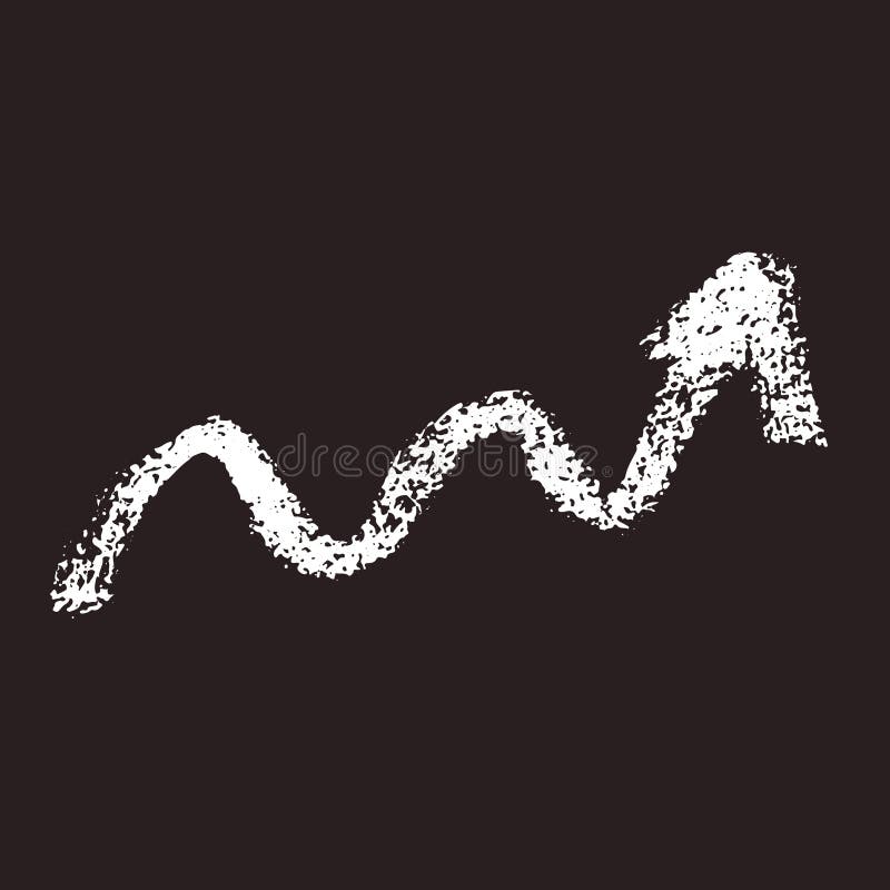 Hand Drawn Chalk Wave Arrow on Chalkboard Background Stock Vector ...