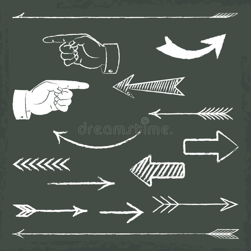 Hand Drawn Chalkboard Arrows Stock Vector - Illustration of vector ...