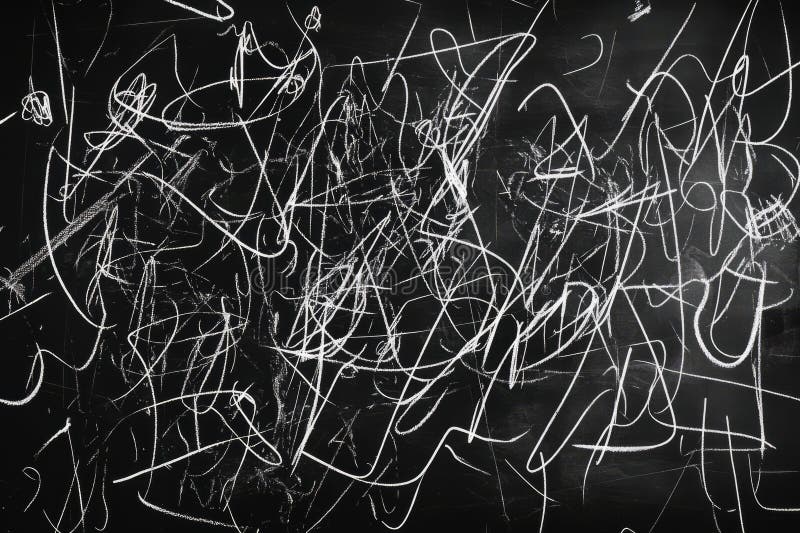 Hand Drawn Chalkboard Scribbles Chaotic Overlapping Soft White Tones ...