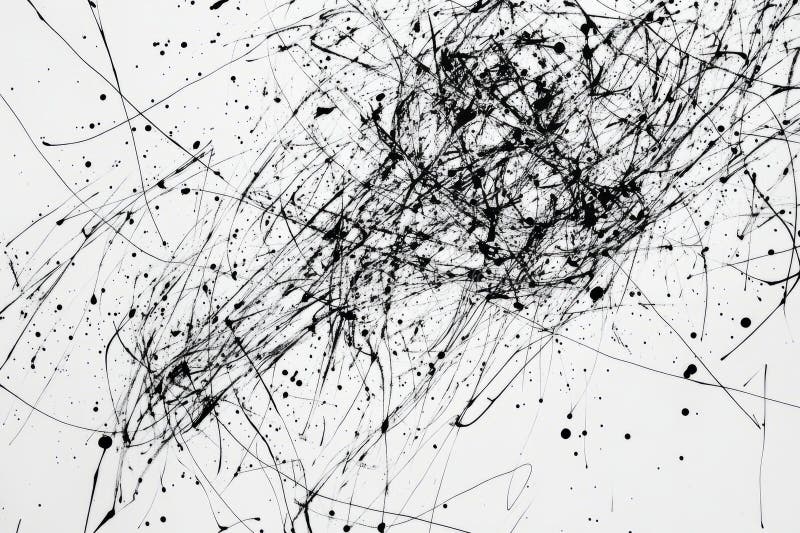 Hand-drawn Chaotic Ink Scribbles, Forming an Abstract Pattern on a White Textured Paper. Stock ...