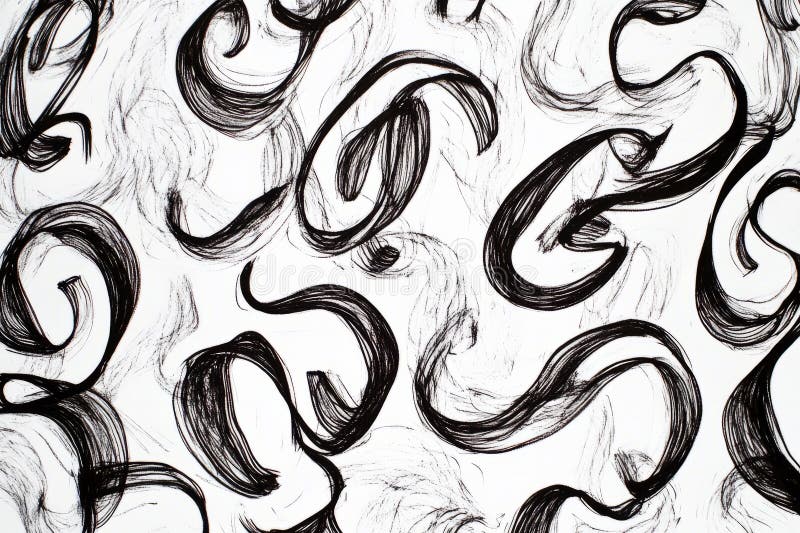 Hand-drawn Chaotic Ink Scribbles, Forming an Abstract Pattern on a ...
