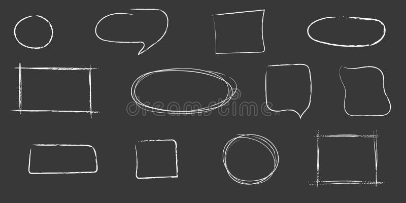 Hand Drawn Charcoal Frames for Selecting Text Stock Vector ...
