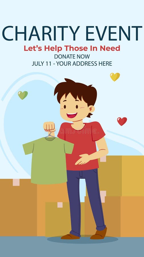 Hand Drawn Charity Event Template Design Vector Illustration Stock ...