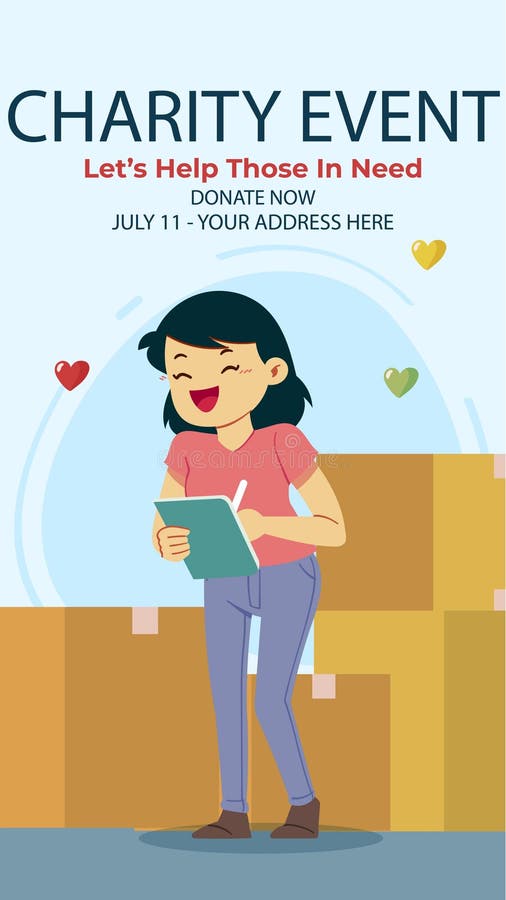 Hand Drawn Charity Event Template Design Vector Illustration Stock ...