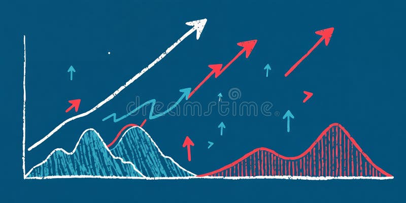 Handdrawn Chart Showing Growth Trends Stock Illustration - Illustration ...