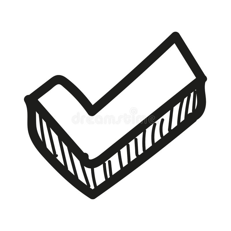 Hand Drawn Check Mark Icon in Doodle Style Isolated Stock Vector ...