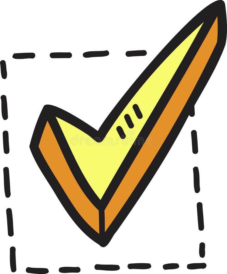 Hand Drawn Check Mark Illustration Stock Vector - Illustration of ...