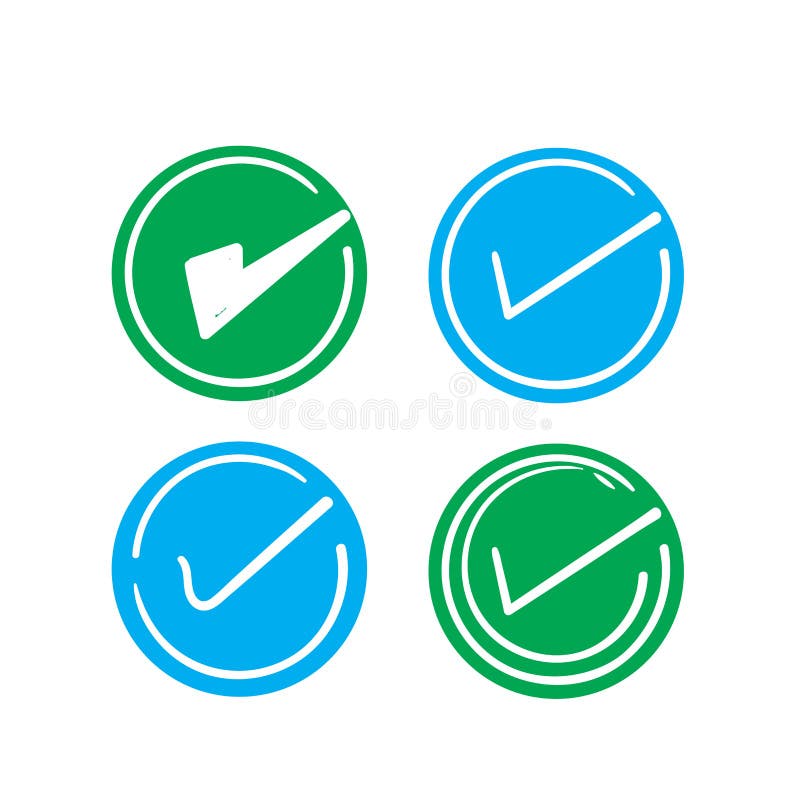 Doodle Correct Marks. Hand Drawn Checkbox, Examination Mark and ...