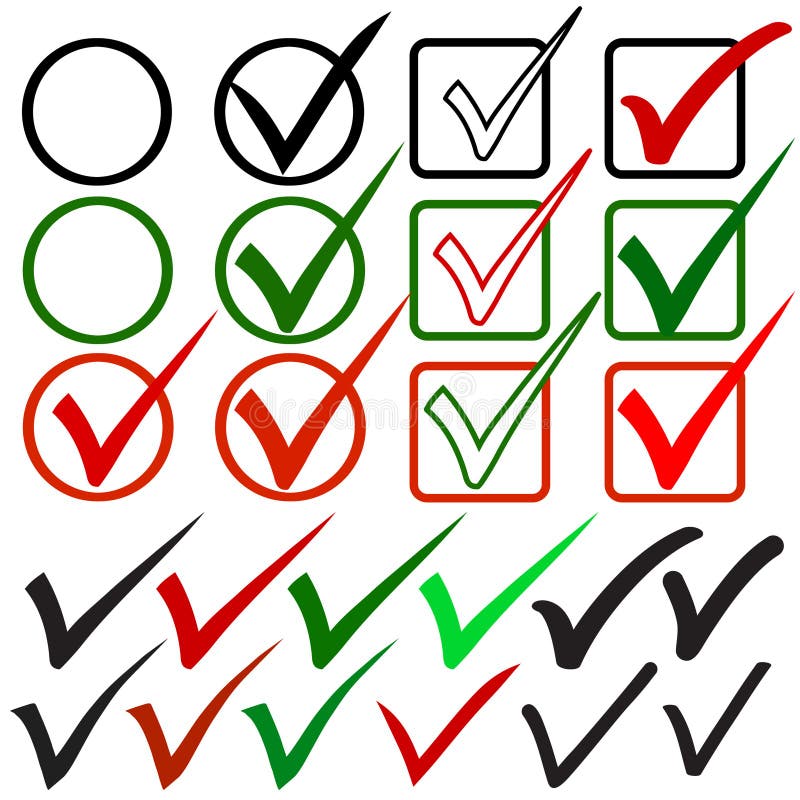 Hand Drawn Check Marks Set stock illustration. Illustration of choose ...